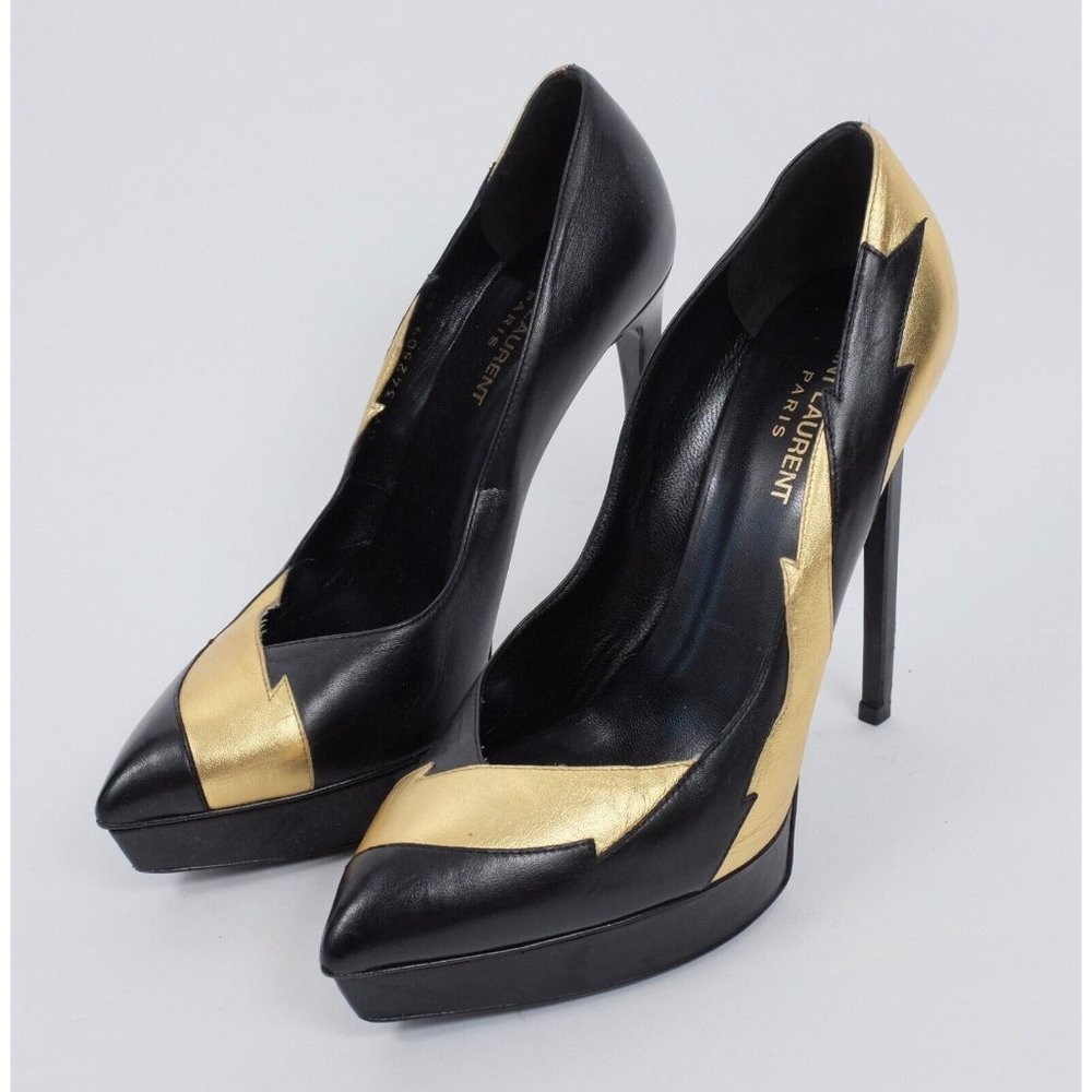 Saint Laurent Paris Lightening Bolt Shoes Sz 38.5 Us … - Gem